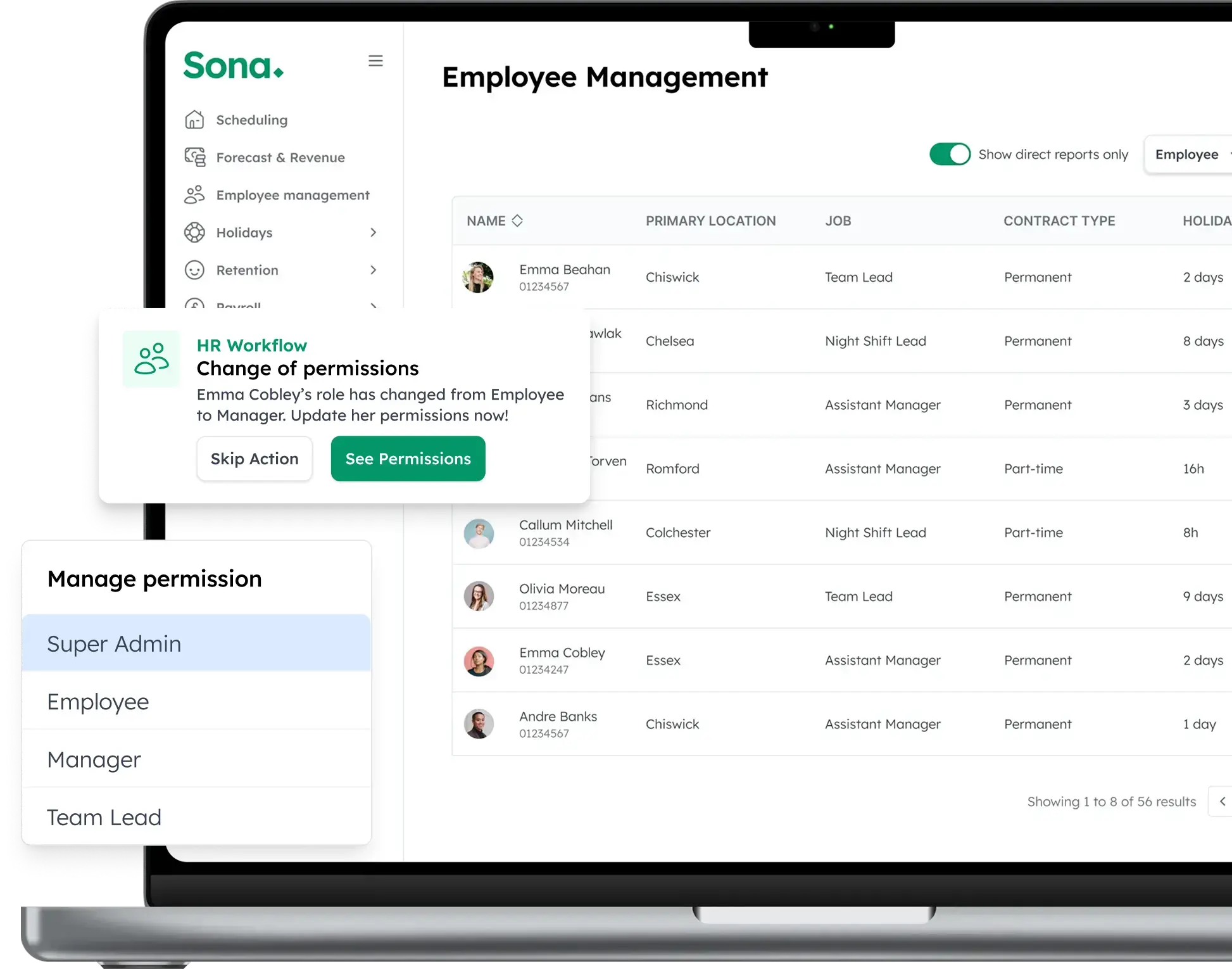 Employee Records | Sona Features